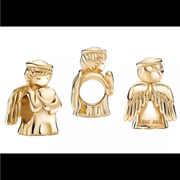 Pandora | Jewelry | Authentic Pandora Retired 4k Yellow Gold Angel Of ...
